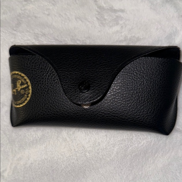 Ray-Ban | Accessories | Rayban Black Leather Eyewear Case With Gold ...